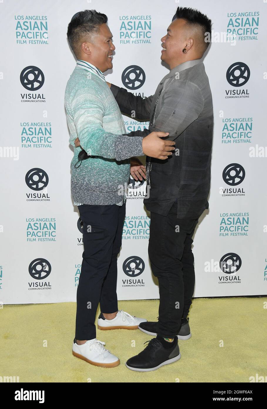 (L-R) Dante Basco and AJ Rafael arrives at the 2021 Los Angeles Asian ...