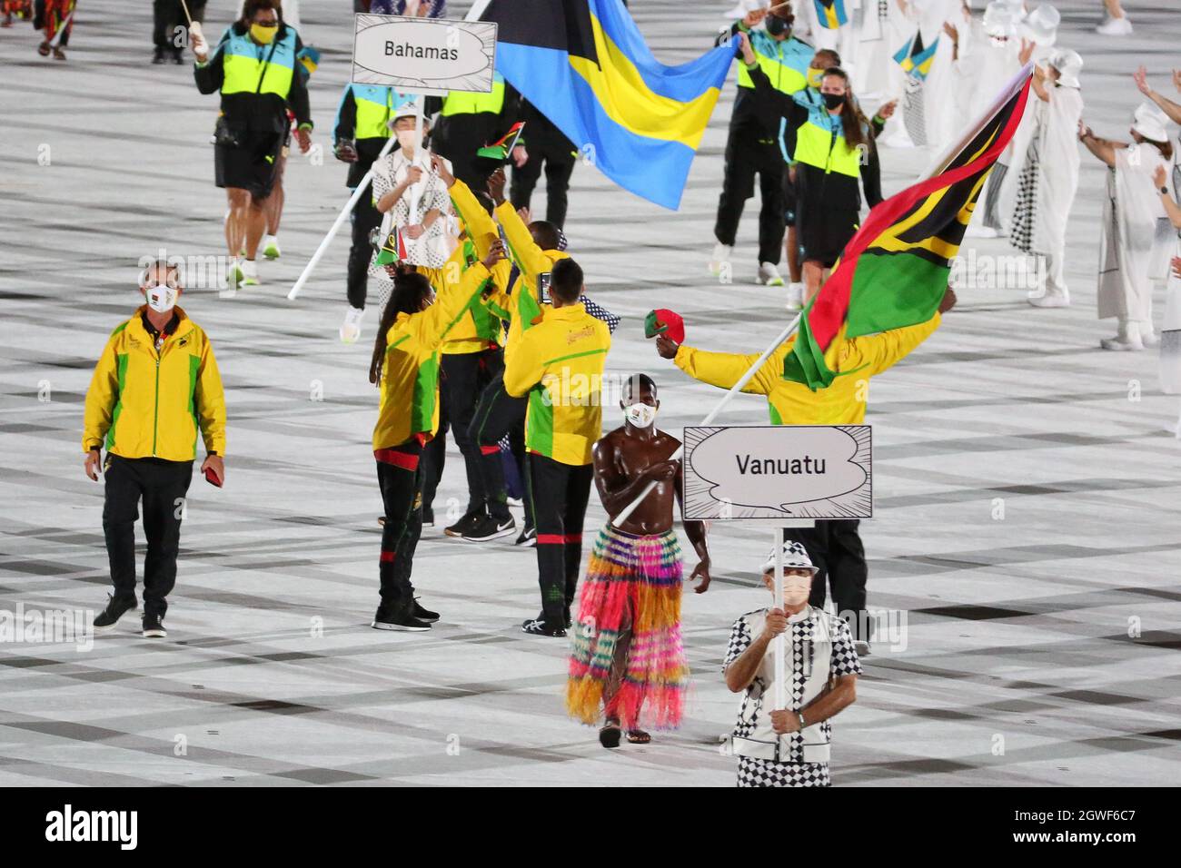 JULY 23rd, 2021 - TOKYO, JAPAN: Vanuatu's flag bearer Rio Rii enters ...