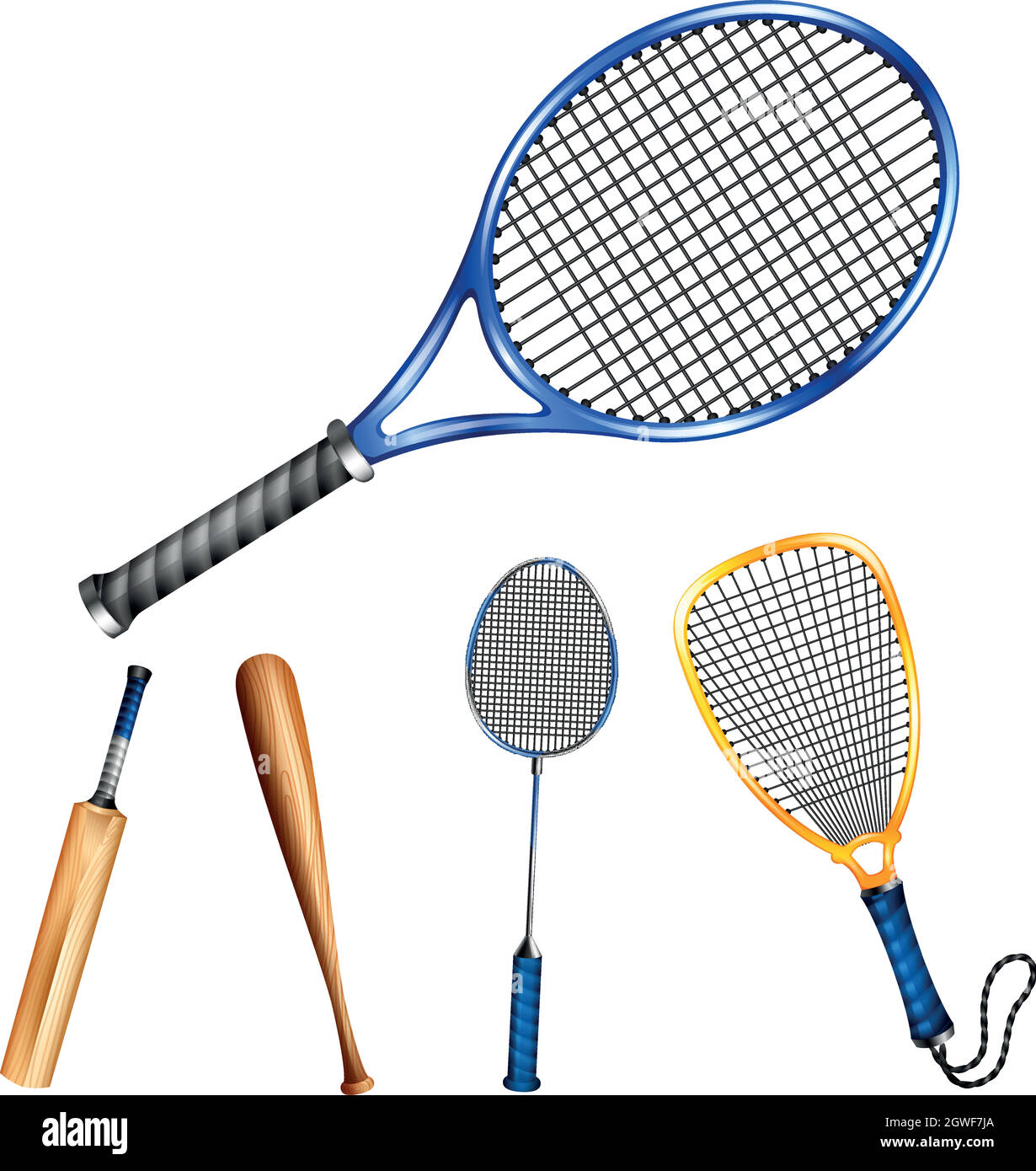 Different sport rackets and bats Stock Vector Image & Art - Alamy