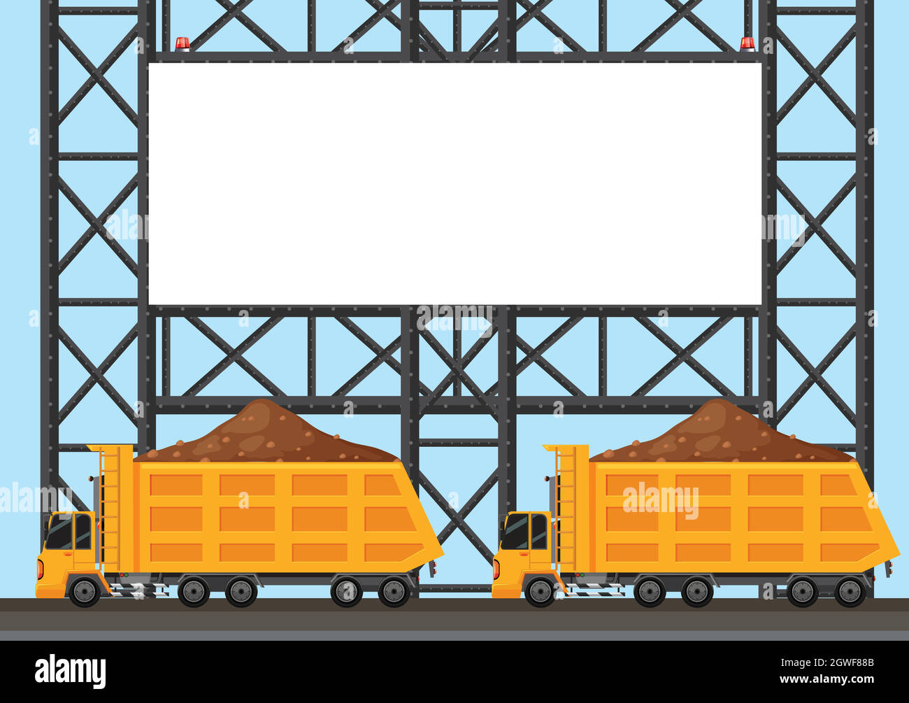 Border template with two lorry trucks Stock Vector Image & Art - Alamy