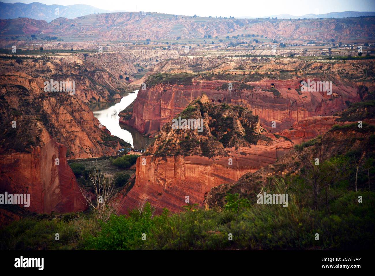 YULIN, CHINA - OCTOBER 2, 2021 - Scenic view of Wave Valley in Jingbian ...