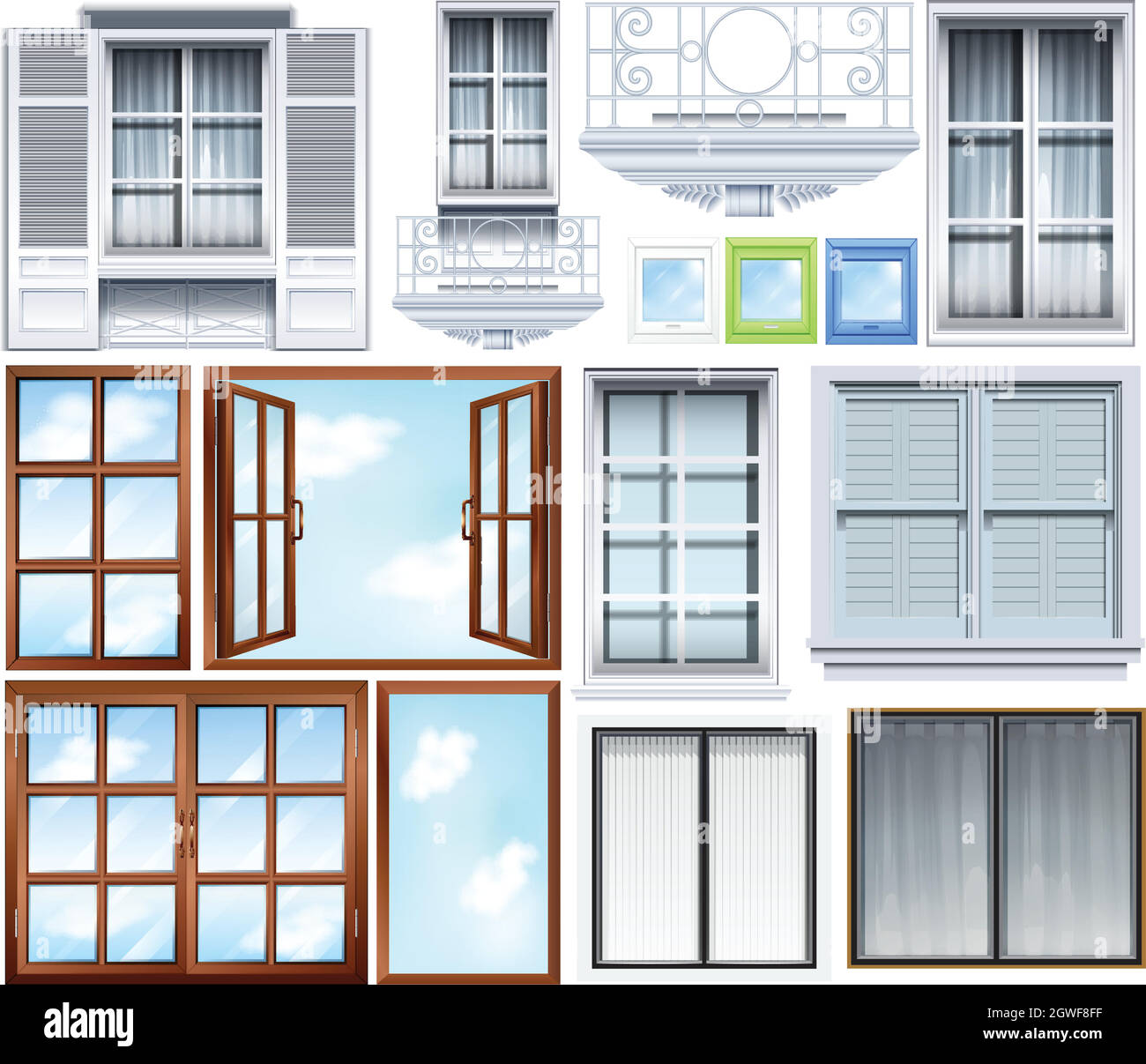 Stylish windows Stock Vector Images - Alamy