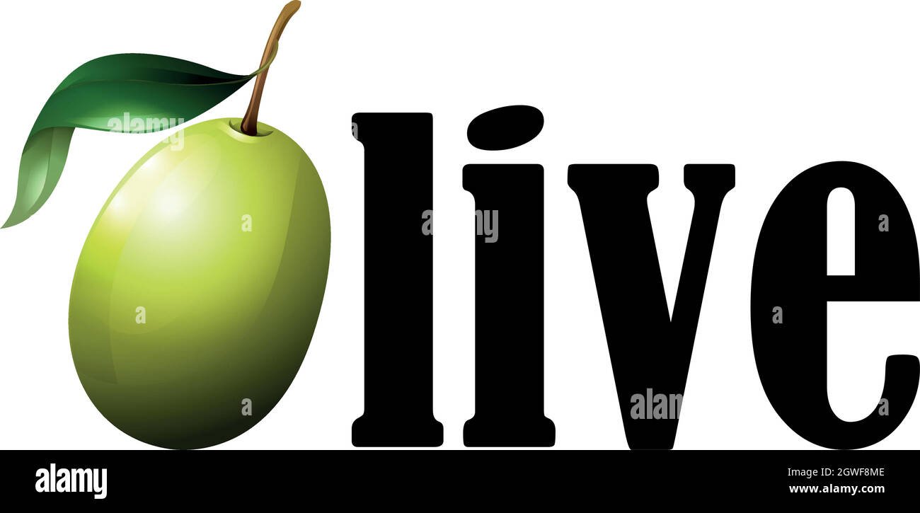 Font design with word olive Stock Vector Image & Art - Alamy