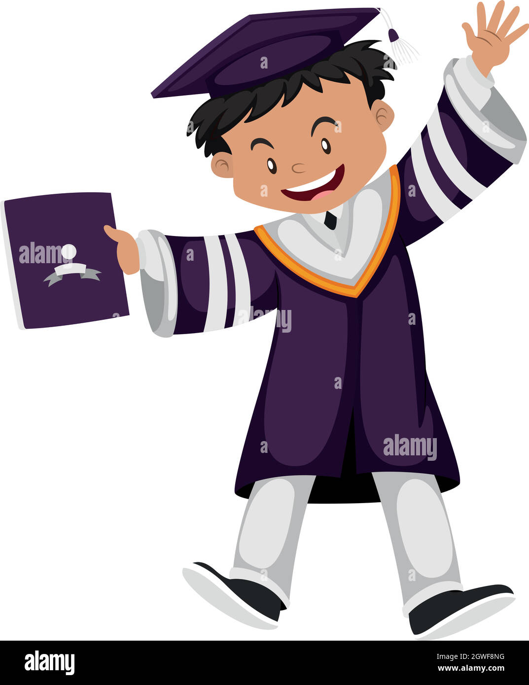 Man in purple graduation outfit Stock Vector Image & Art - Alamy