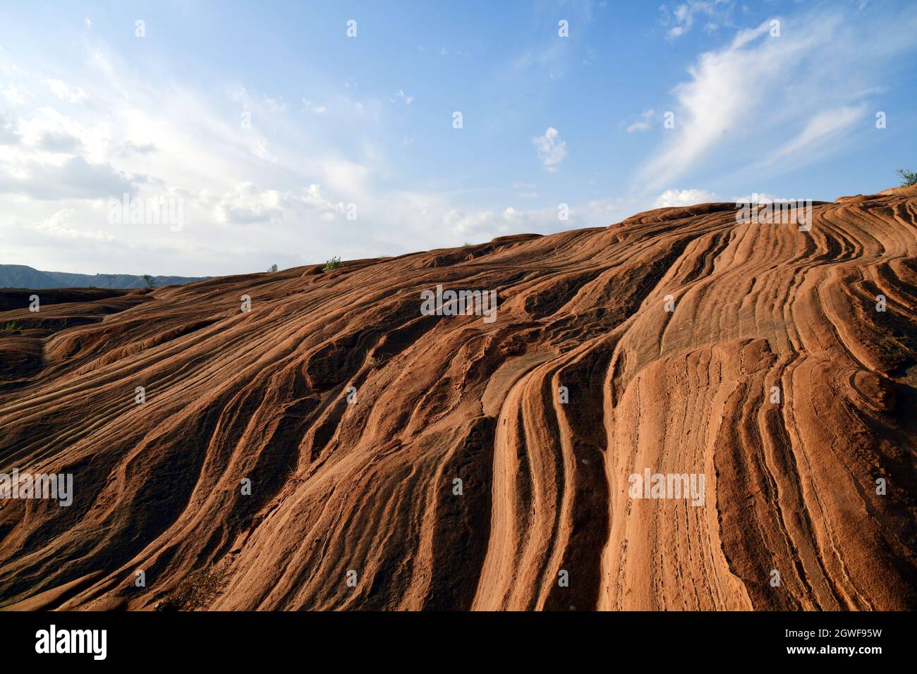 YULIN, CHINA - OCTOBER 2, 2021 - Scenic view of Wave Valley in Jingbian ...