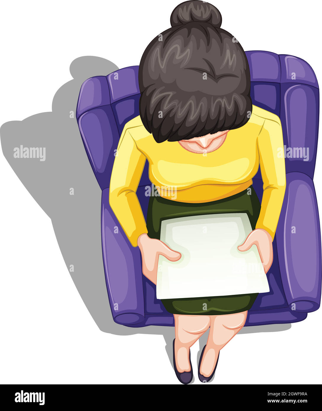 Lady reading a newspaper Cut Out Stock Images & Pictures - Alamy