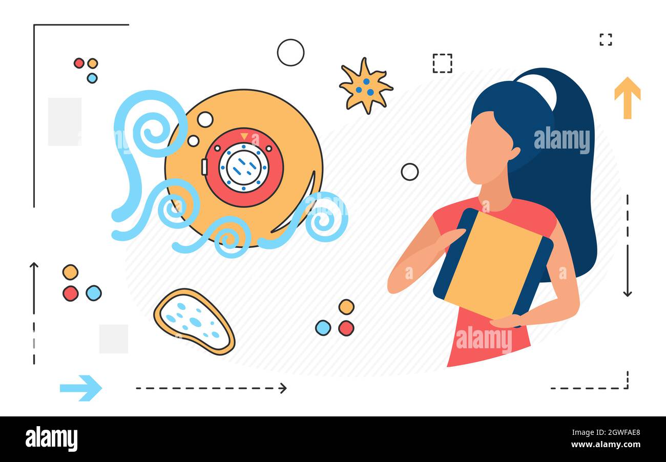 Modern science medical research, neurology technology vector ...