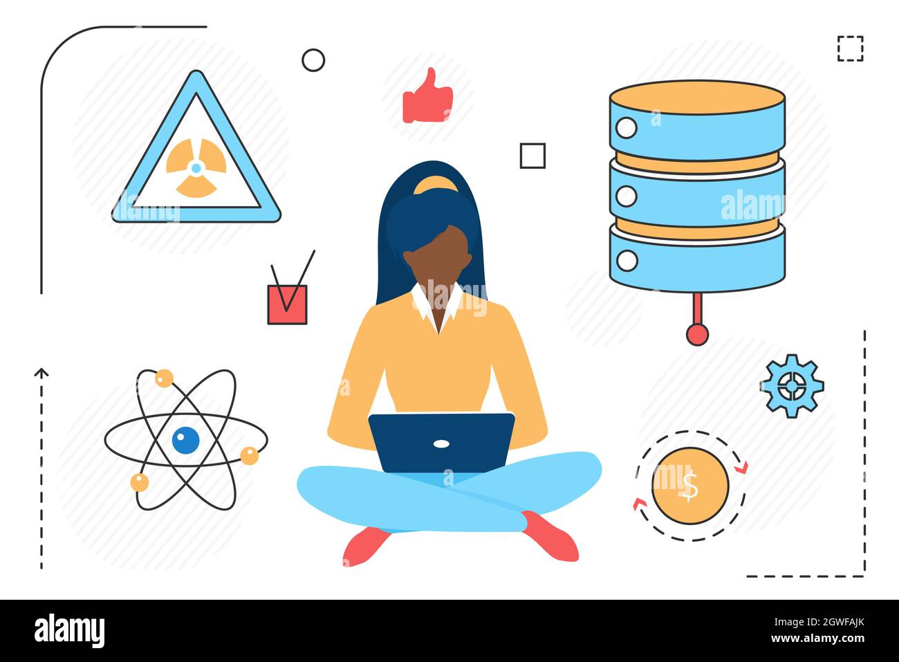 Modern science physics research technology concept vector illustration ...