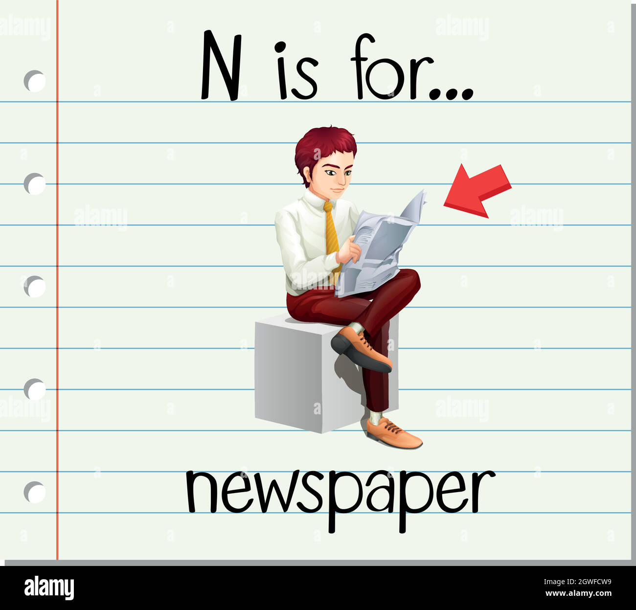 Flashcard letter N is for newspaper Stock Vector Image & Art - Alamy