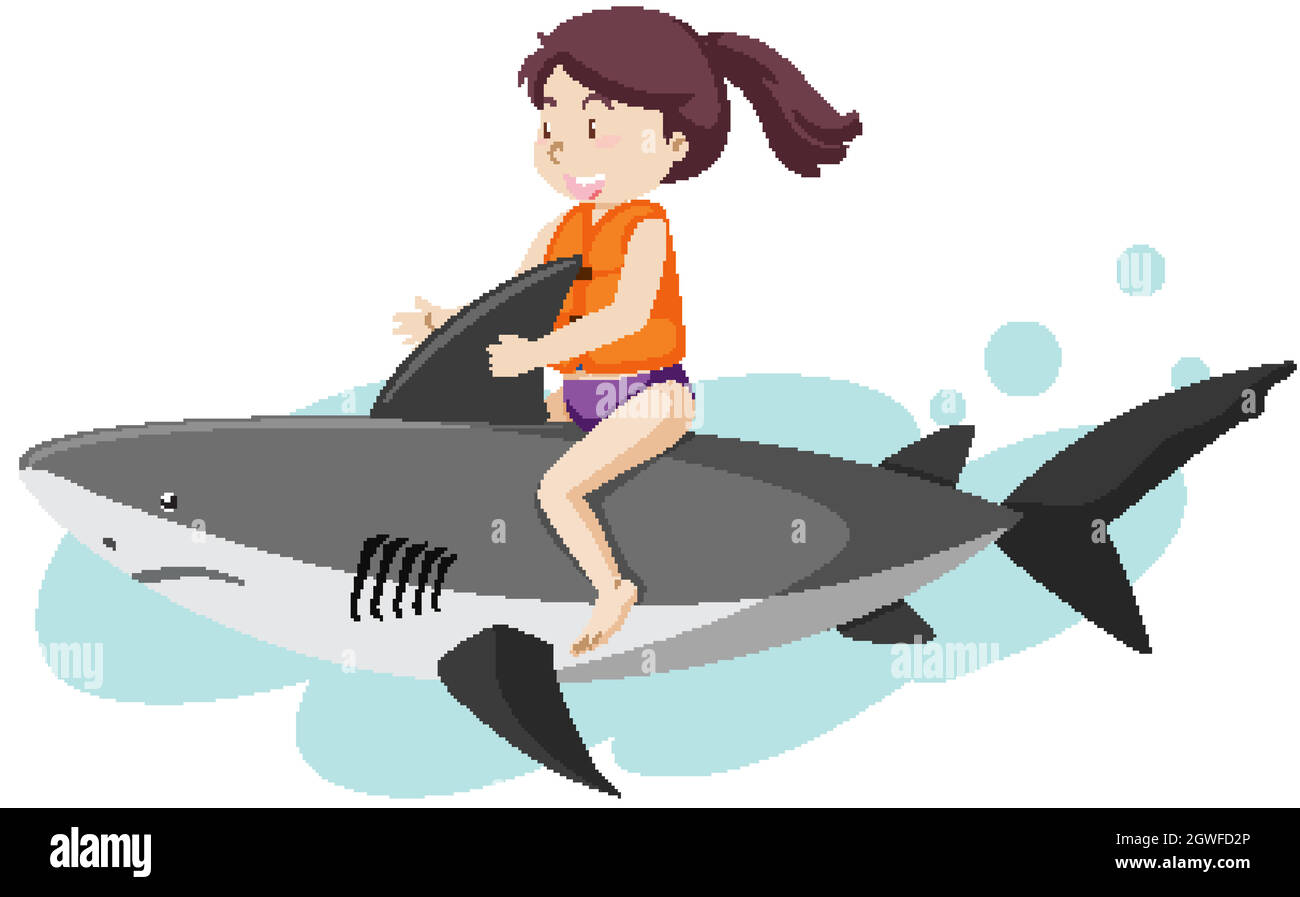 Playing with shark Stock Vector Images - Alamy