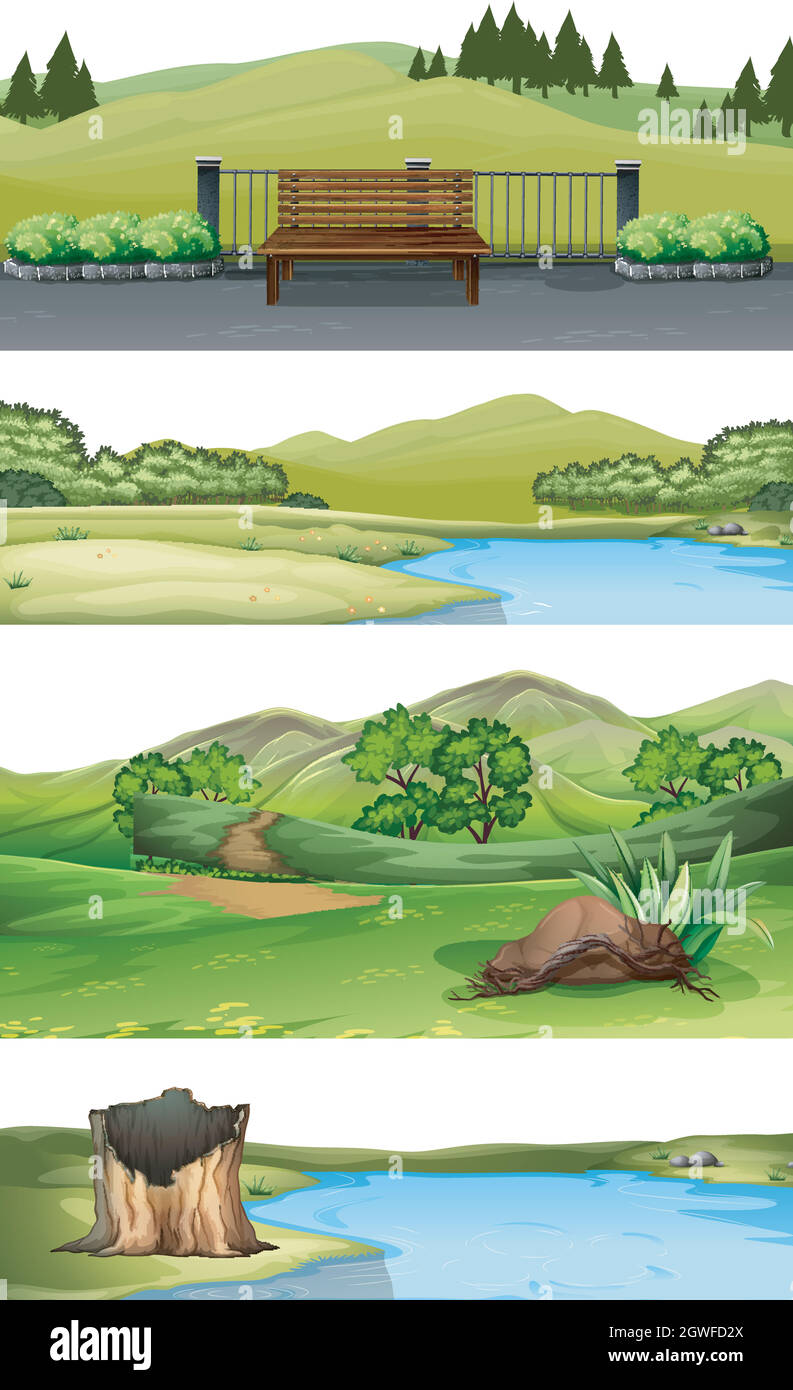 Set of nature scene Stock Vector Image & Art - Alamy