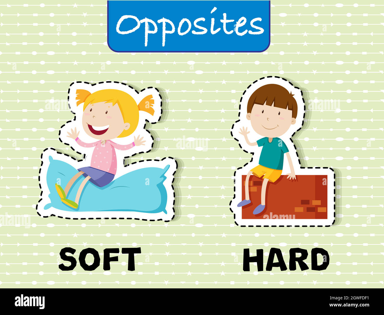Opposite words for soft and hard Stock Vector Image & Art - Alamy