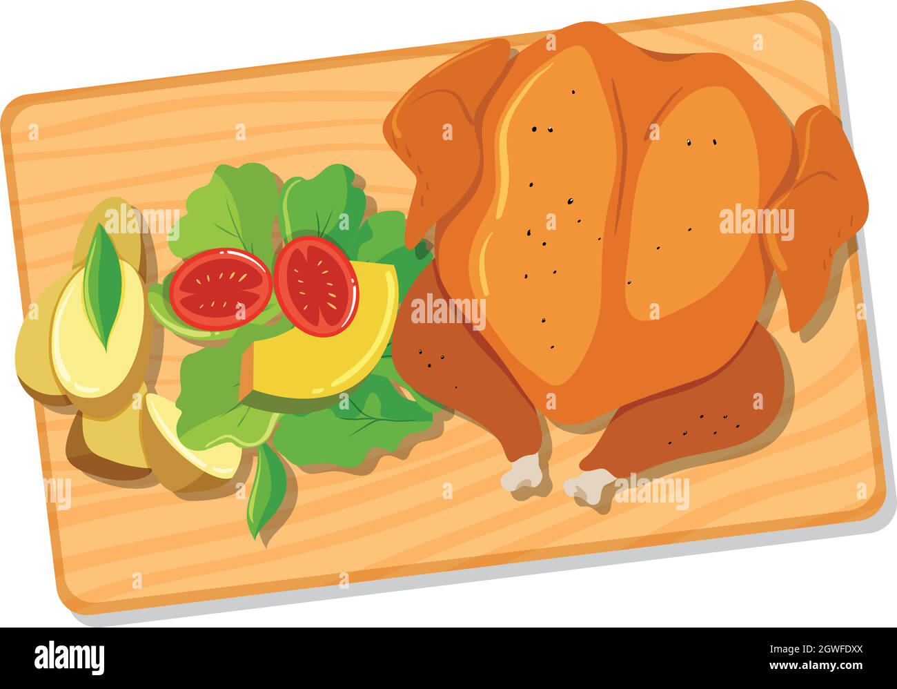 Wooden board on green Stock Vector Images - Alamy