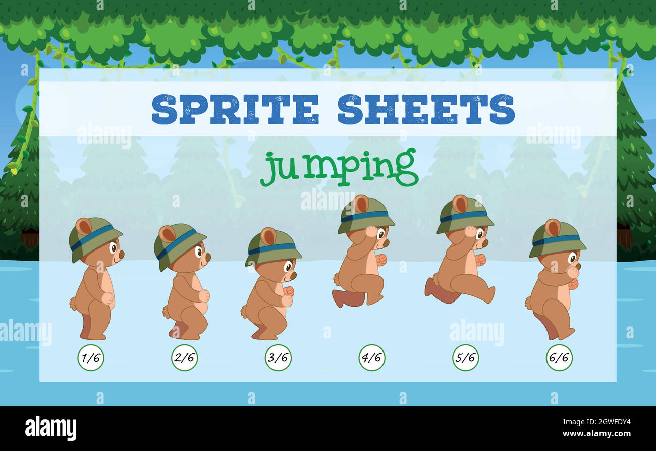 Sprite Sheets bear jumping Stock Vector Image & Art - Alamy