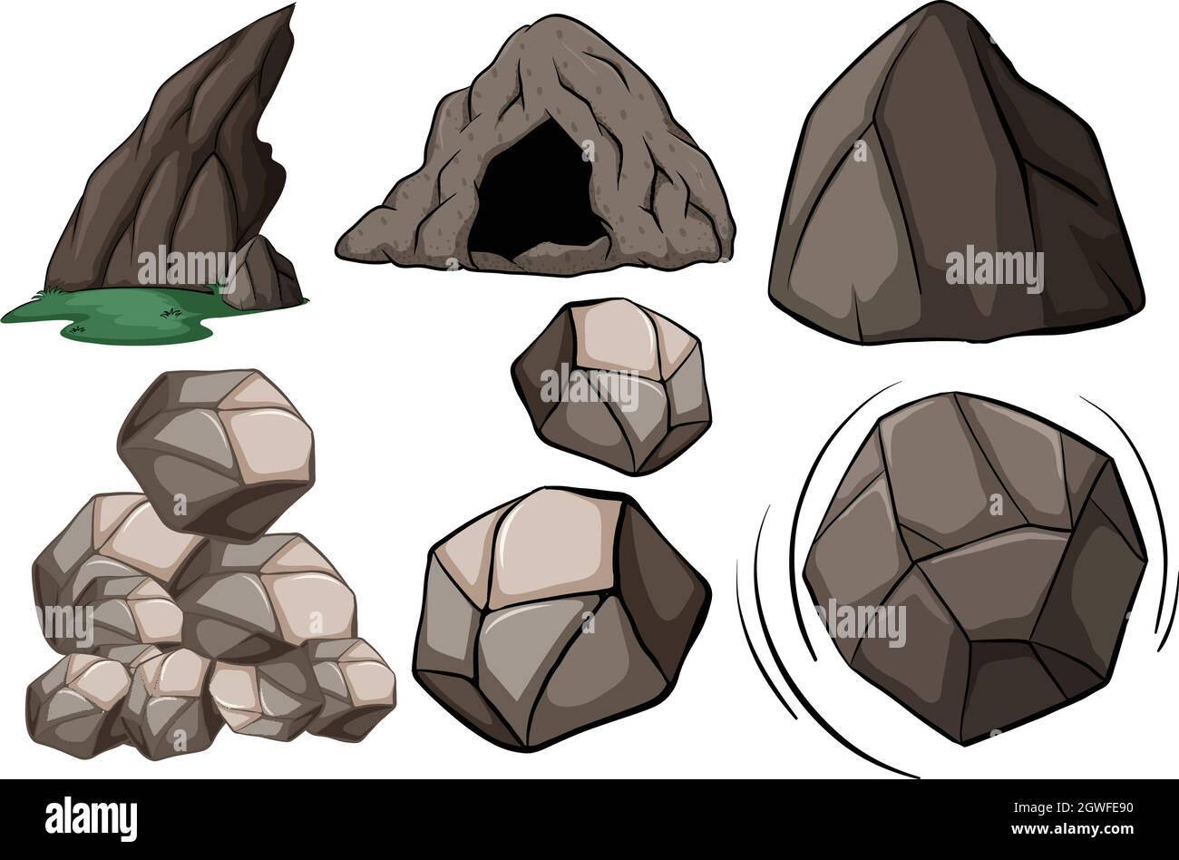 Round granite rocks Stock Vector Images - Alamy