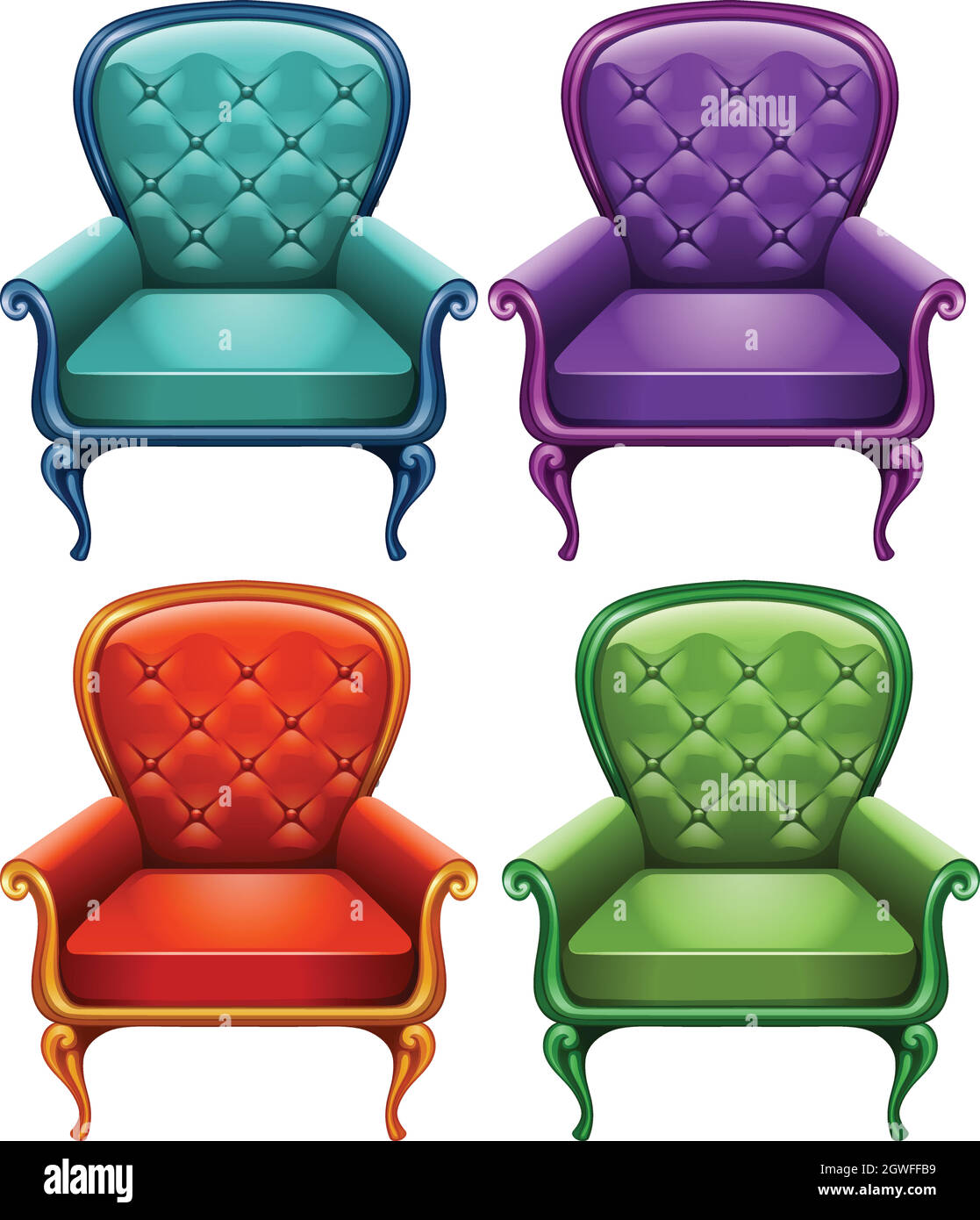 Four color of armchairs Stock Vector Image & Art - Alamy