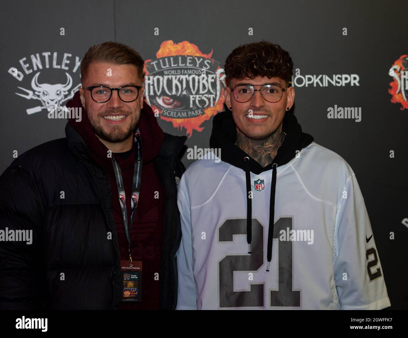 Crawley, UK. 01st Oct, 2021. TikTok star AJ Jarrad walks the red carpet ...