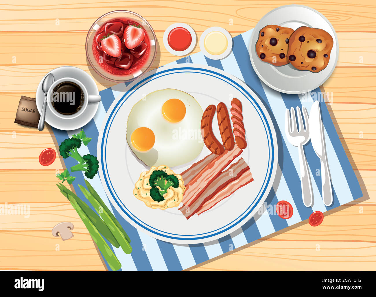 Table set breakfast meal Stock Vector Images - Alamy