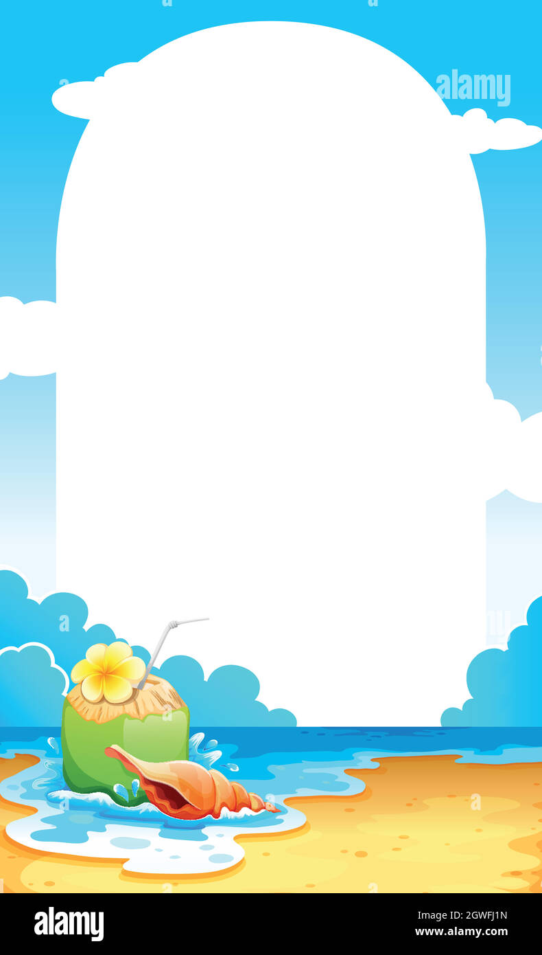 Border with beach background Stock Vector Image & Art - Alamy
