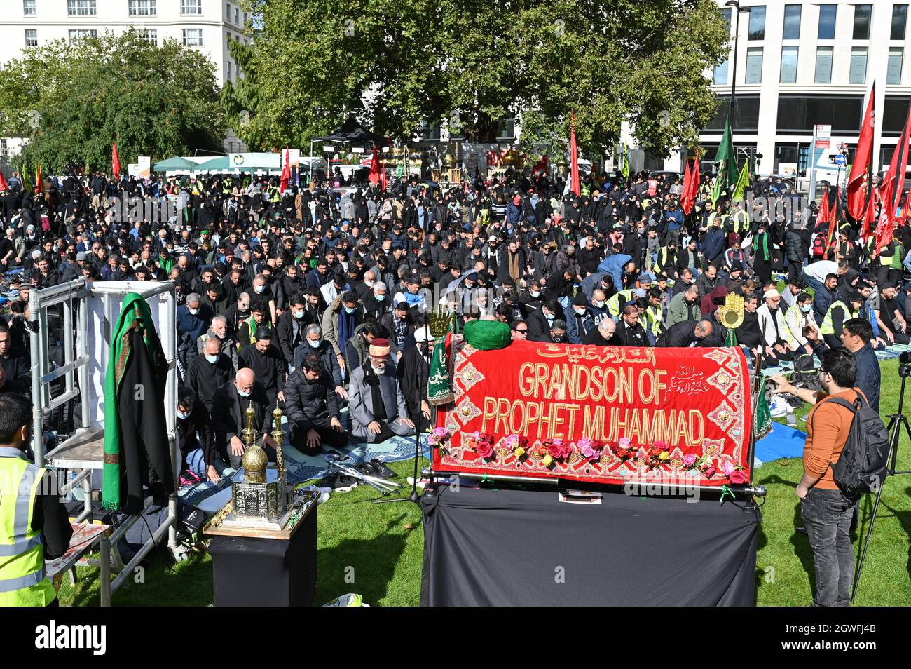 London, UK. 3 October 2021. Hundreds of Muslims march on London for the ...
