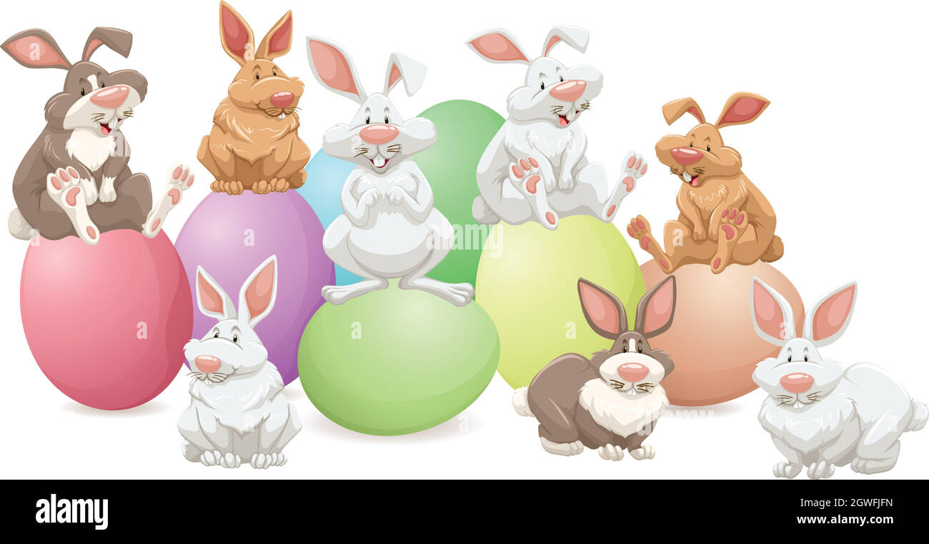 Colorful rabbits Stock Vector Images - Alamy