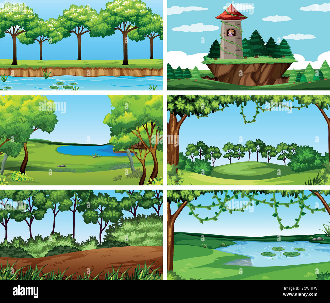Set of scenes in nature setting Stock Vector Image & Art - Alamy