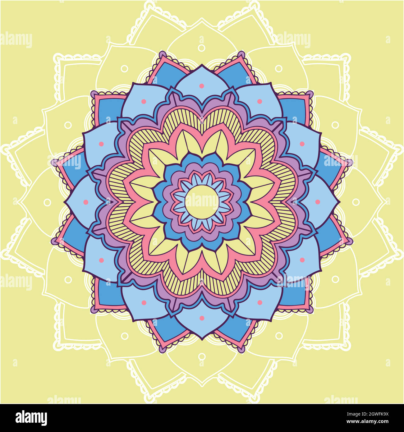 Mandala patterns on yellow background Stock Vector Image & Art - Alamy