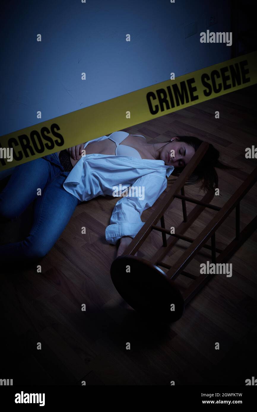 Police crime scene back view hi-res stock photography and images - Alamy