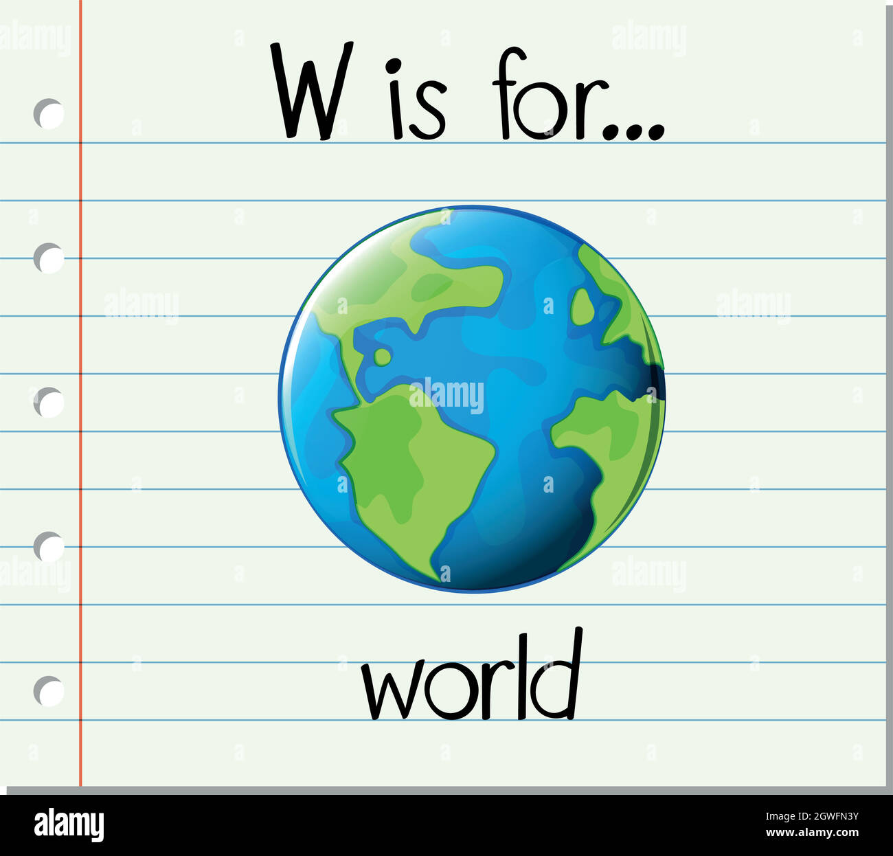 Flashcard letter W is for world Stock Vector Image & Art - Alamy