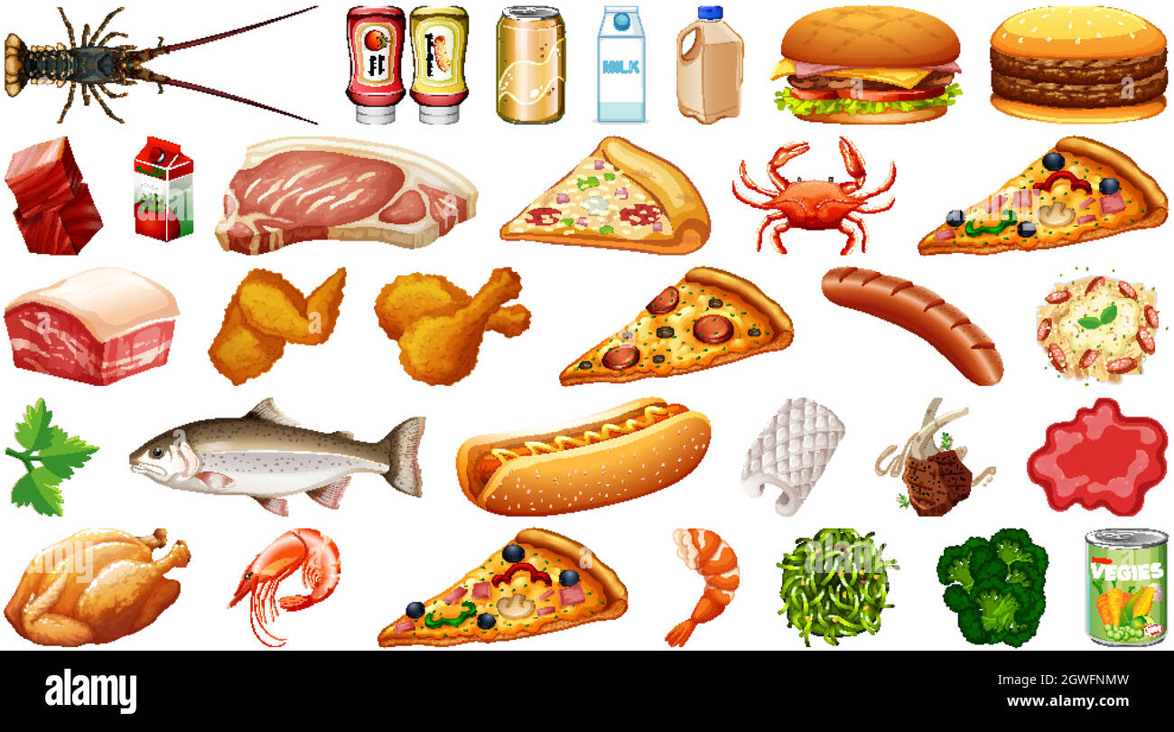 Set of food isolated Stock Vector Image & Art - Alamy