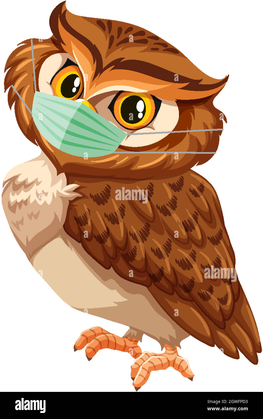 Owl cartoon character wearing mask Stock Vector Image & Art - Alamy