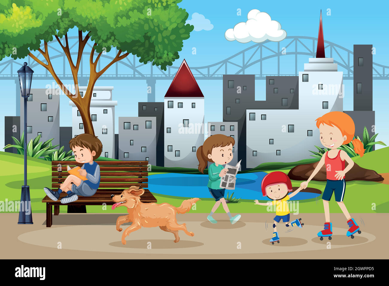 Urban green park modern Stock Vector Images - Alamy