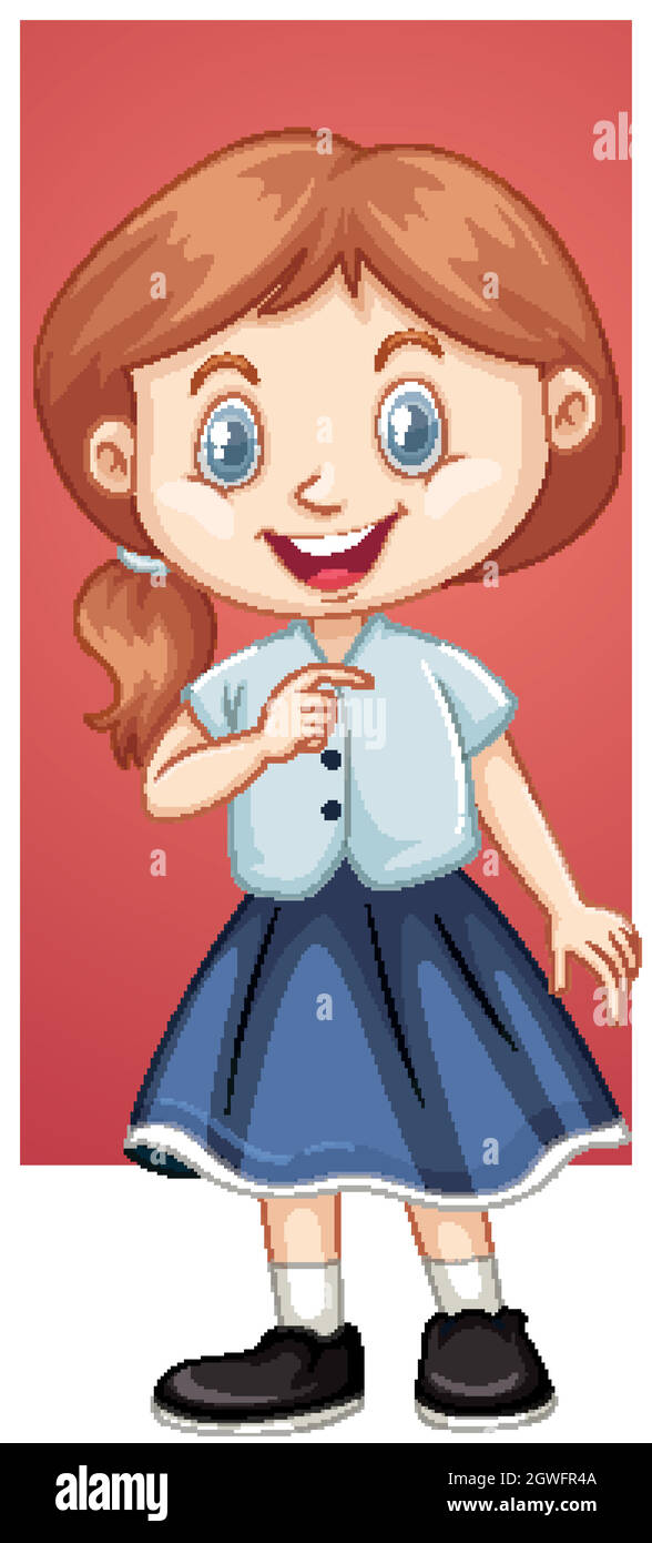 Cartoon girl pointing hi-res stock photography and images - Alamy