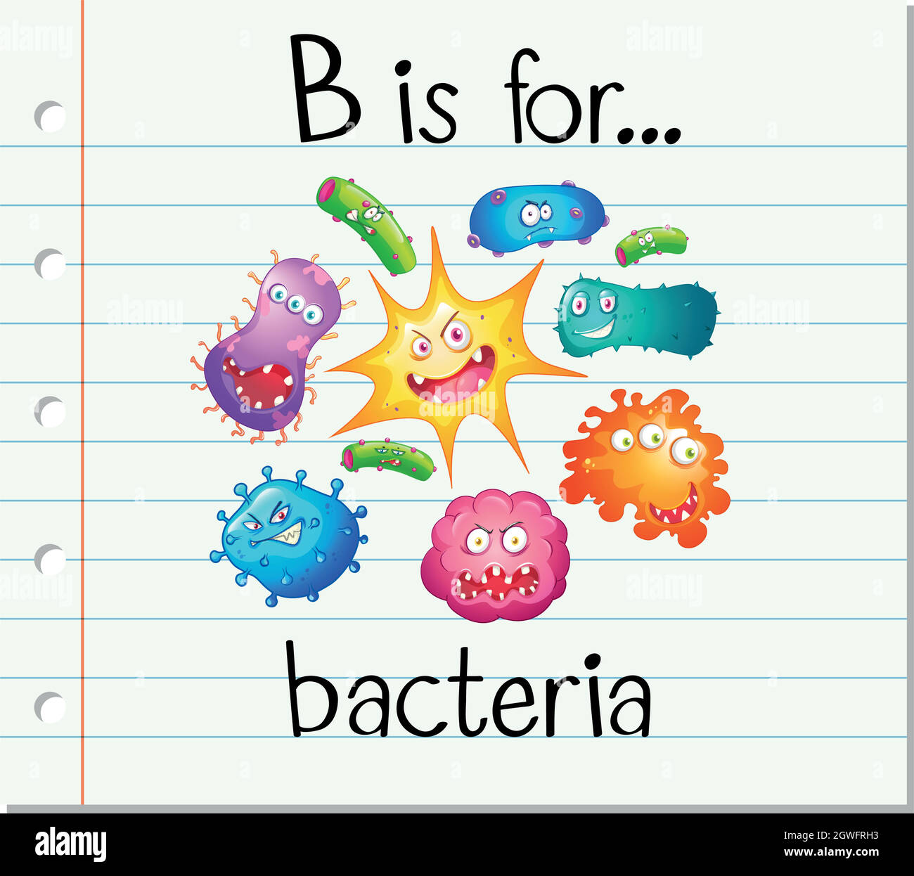 Flashcard alphabet B is for bacteria Stock Vector Image & Art - Alamy