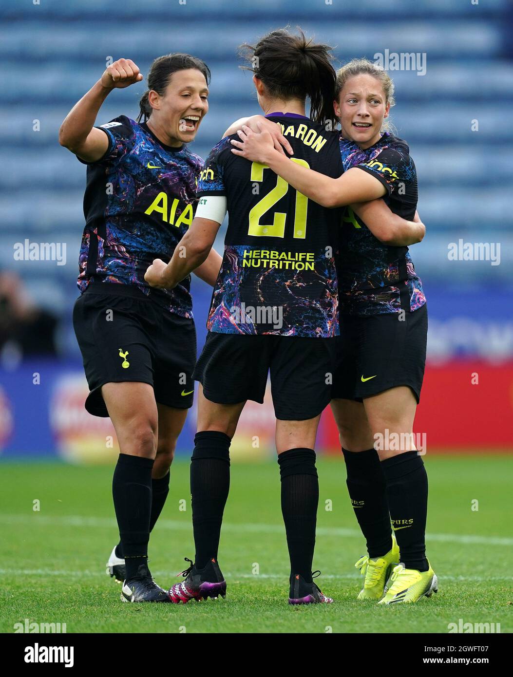 Tottenham Hotspur's Angela Addison (right) celebrates scoring their ...