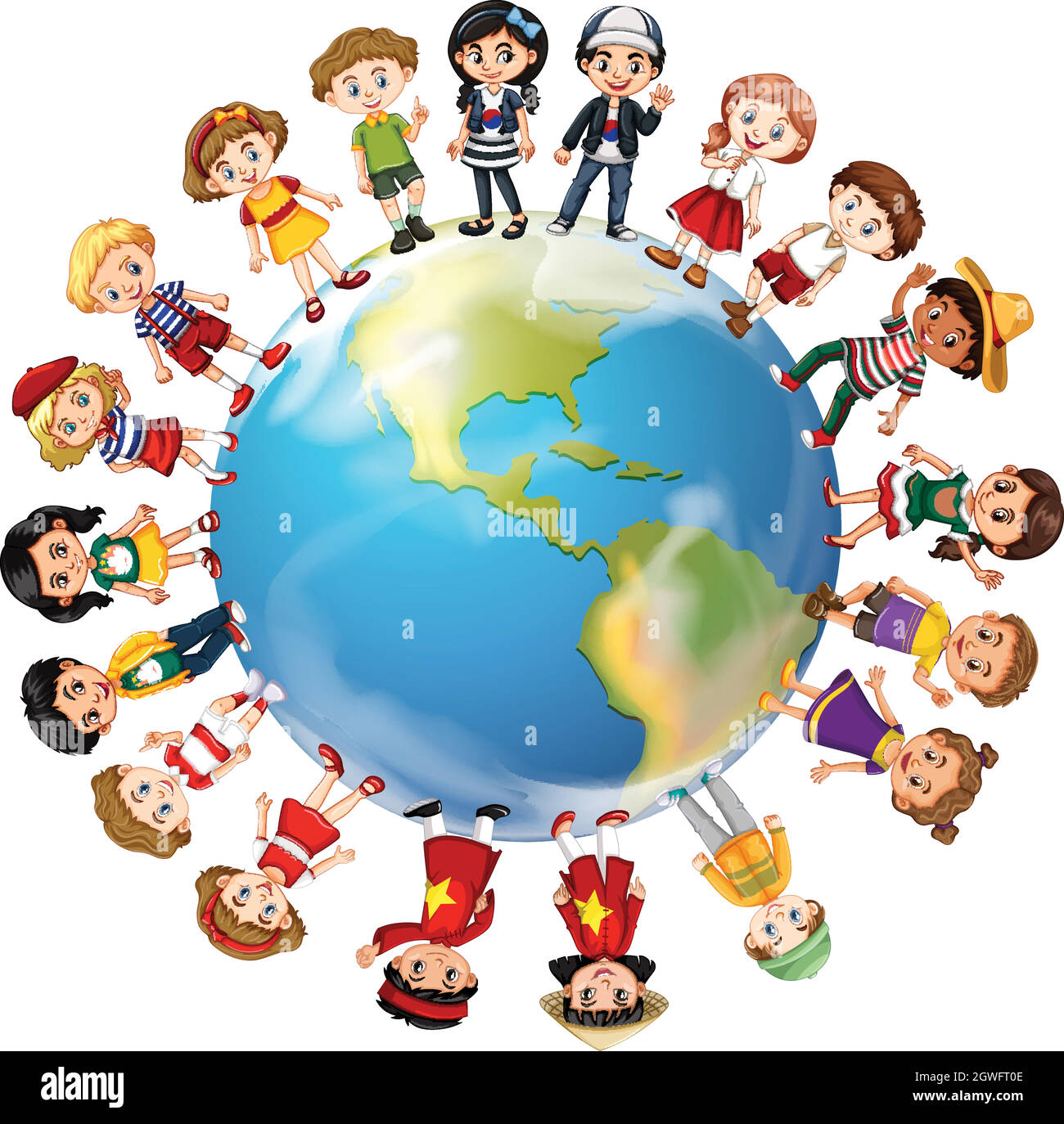 Children from many countries around the world Stock Vector Image & Art ...