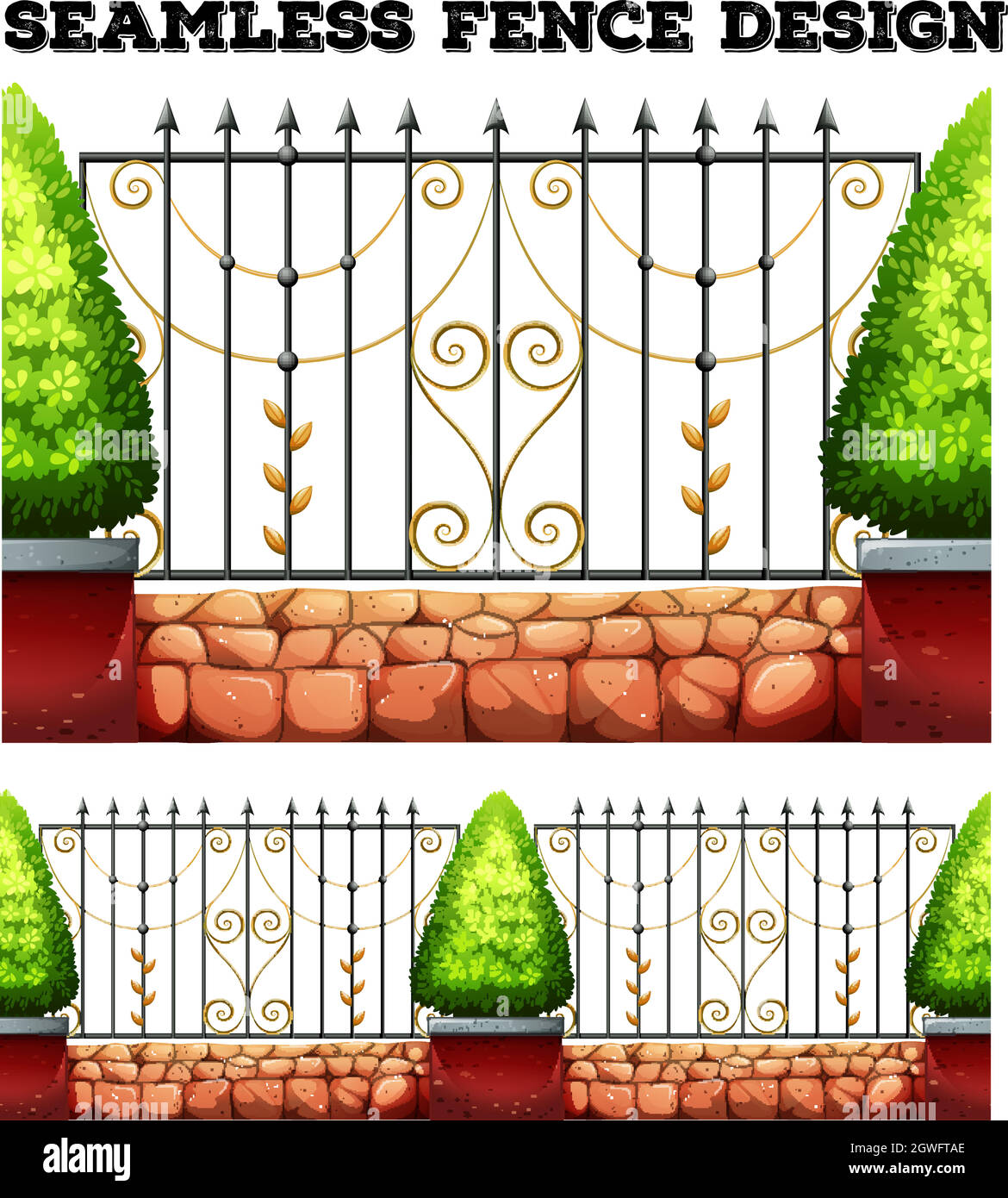 Metal leaves fence Stock Vector Images - Alamy