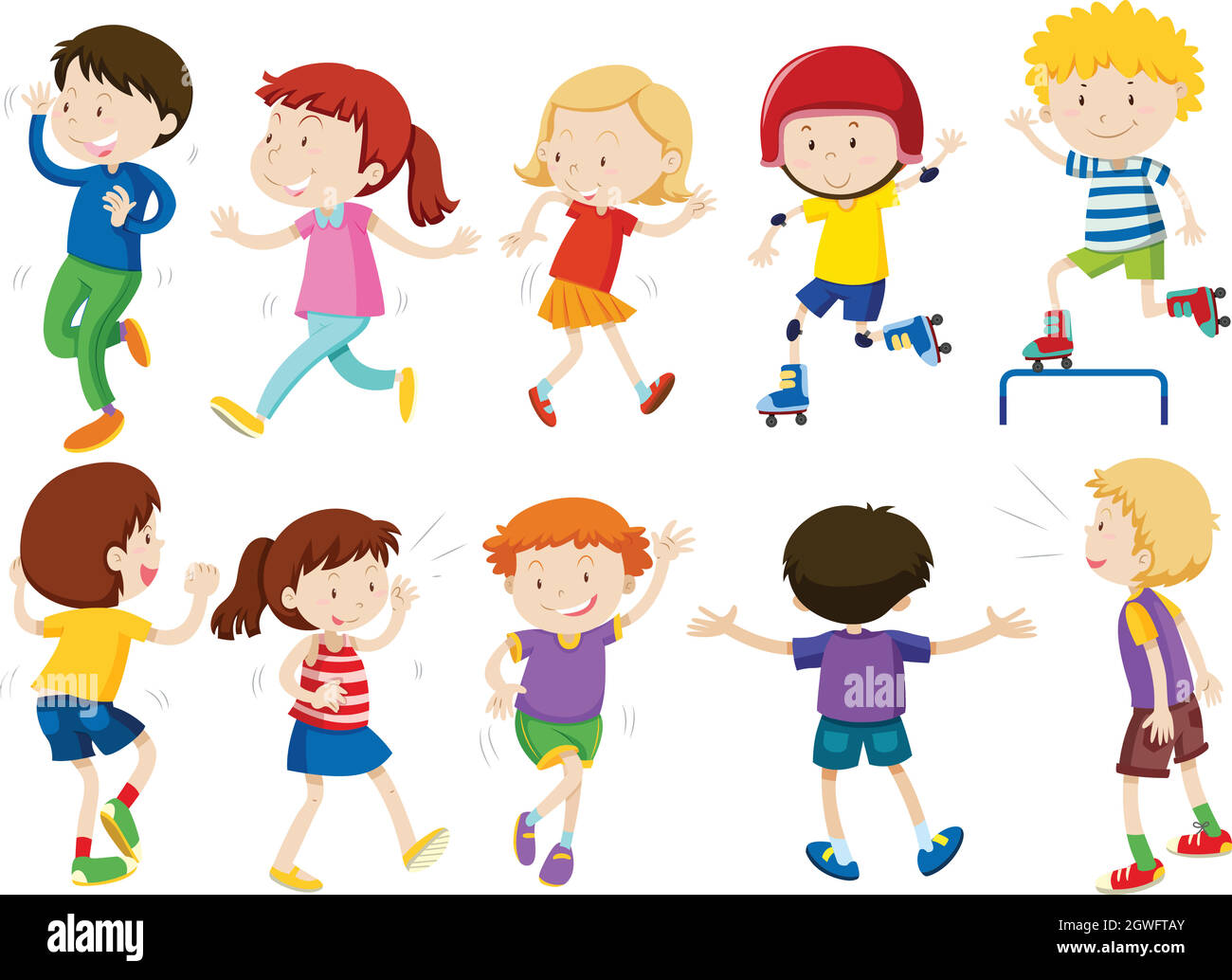 Set of kids doing activites Stock Vector Image & Art - Alamy