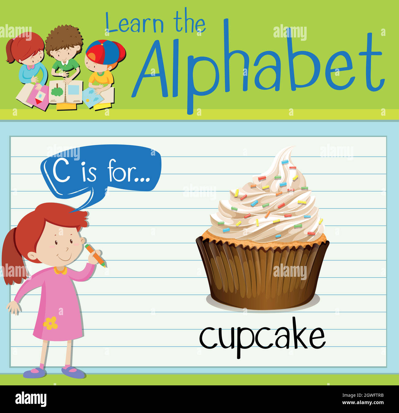Flashcard letter C is for cupcake Stock Vector Image & Art - Alamy