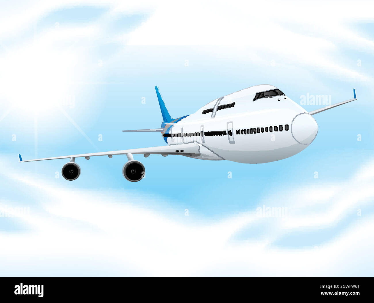 Airplane flying in the sky Stock Vector Image & Art - Alamy