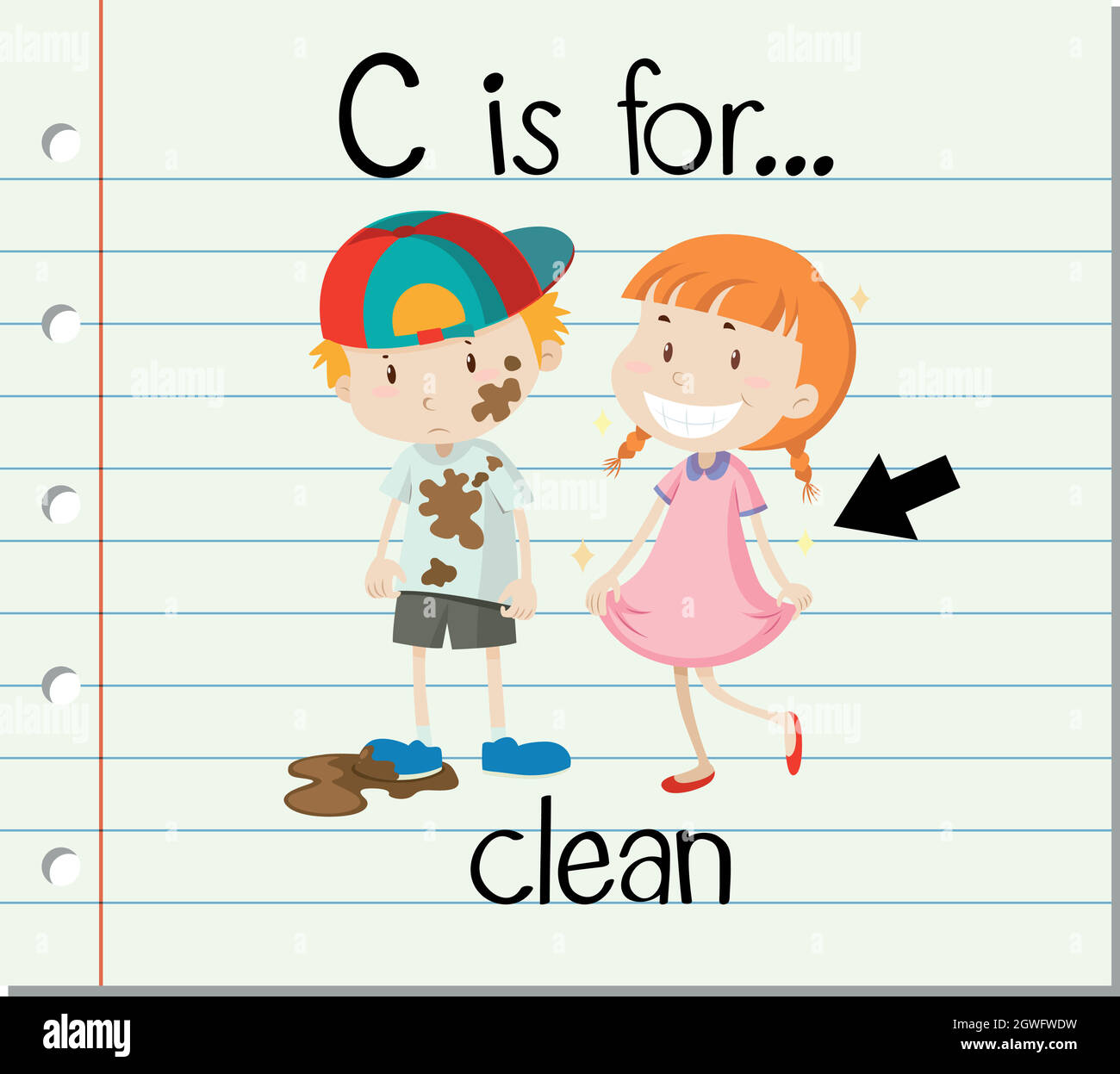 Flashcard letter C is for clean Stock Vector Image & Art - Alamy