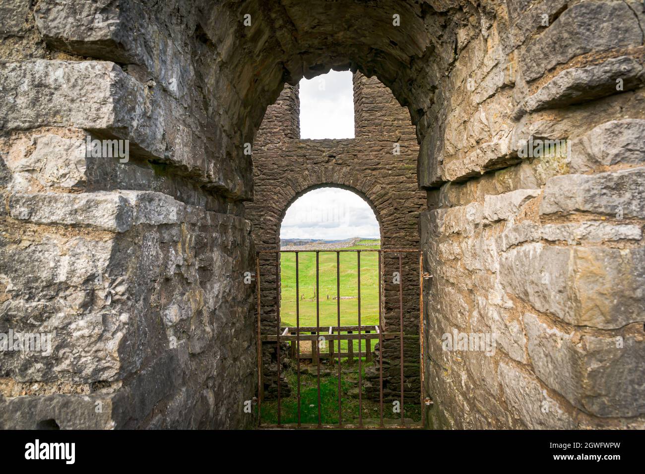 Inside the Cornish engine house at Magpie Mine, Sheldon, a preserved ...