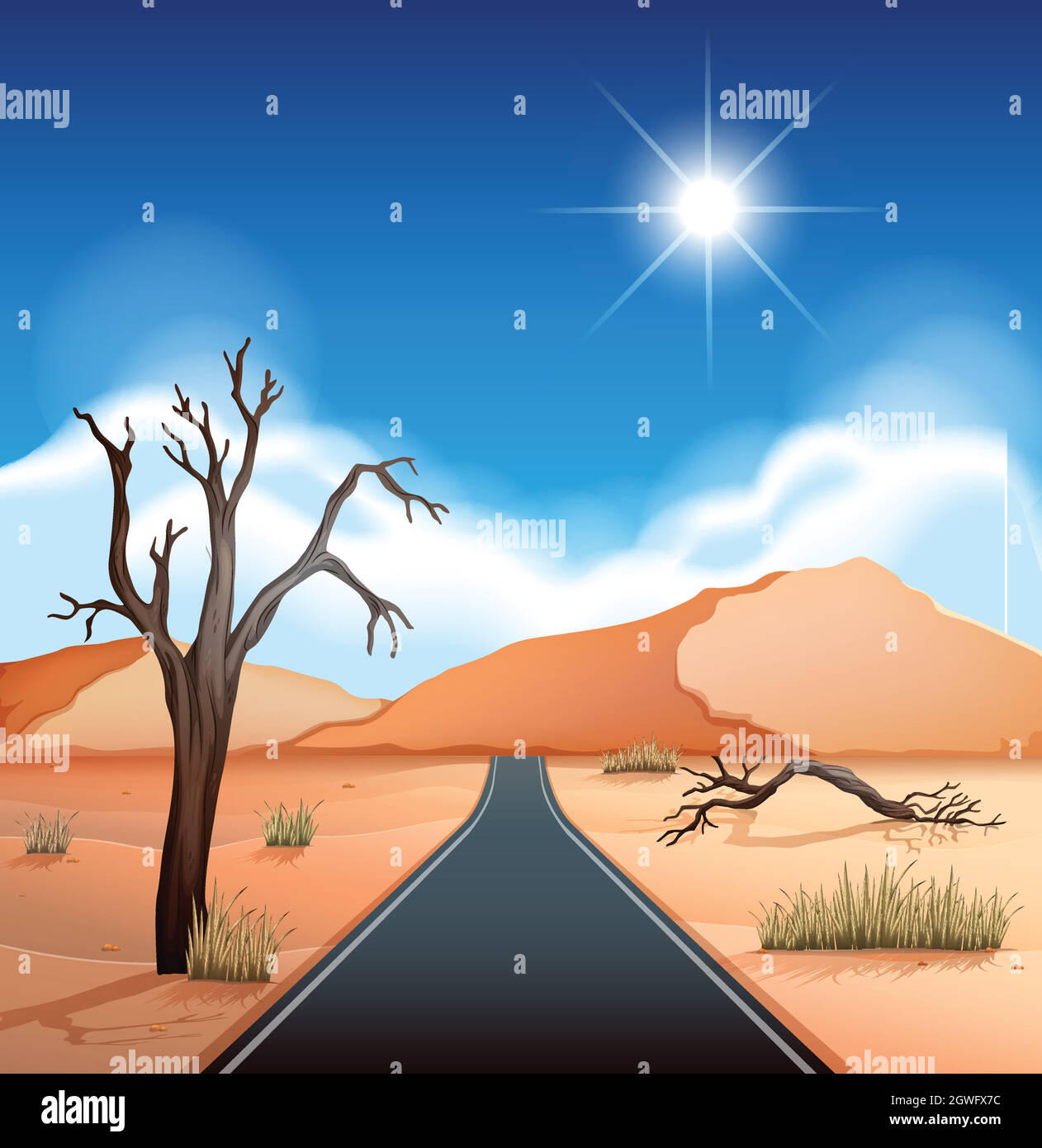 Cartoon desert highway hi-res stock photography and images - Alamy