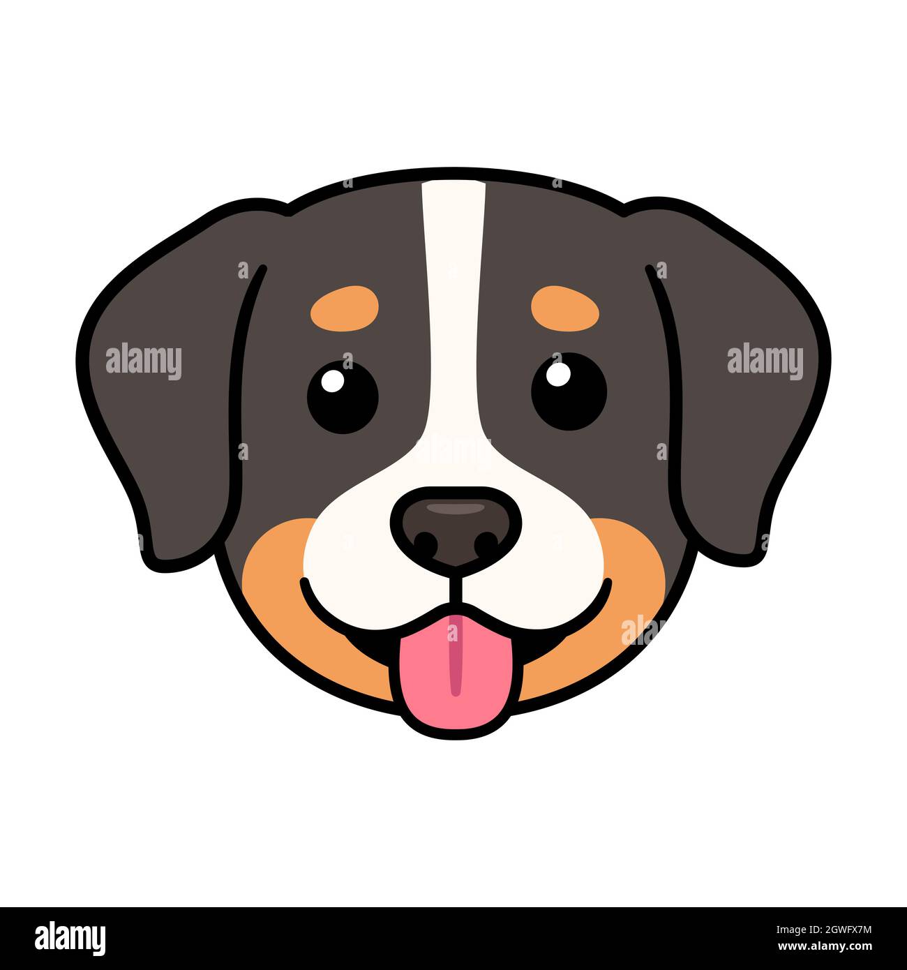 Cartoon Dog Face Outline