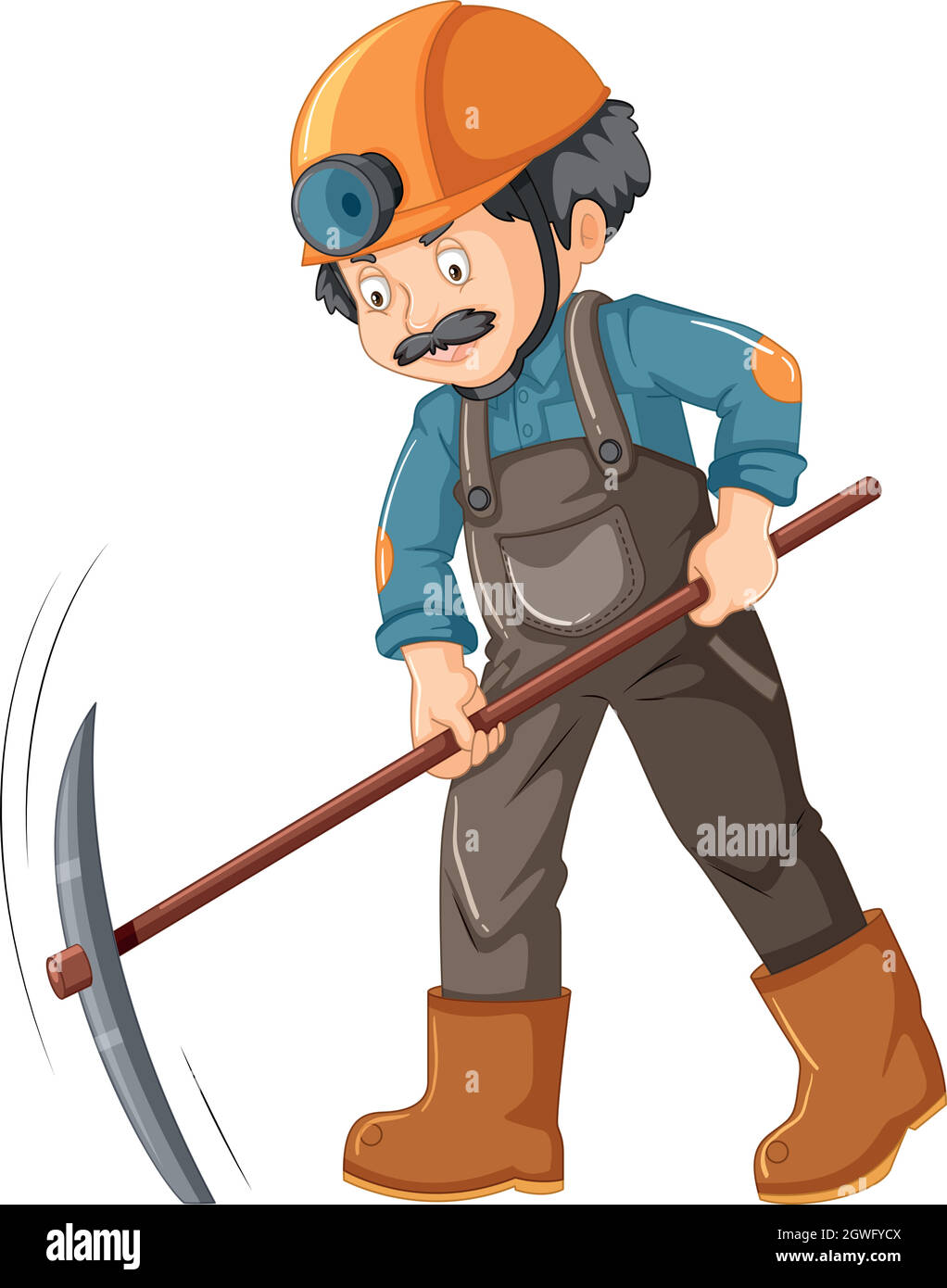 A Mine Worker on White Background Stock Vector Image & Art - Alamy