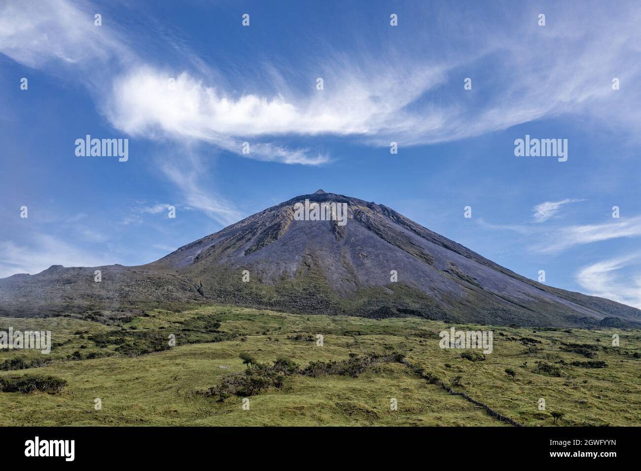 pico island azores volcano aerial view panorama Stock Photo - Alamy