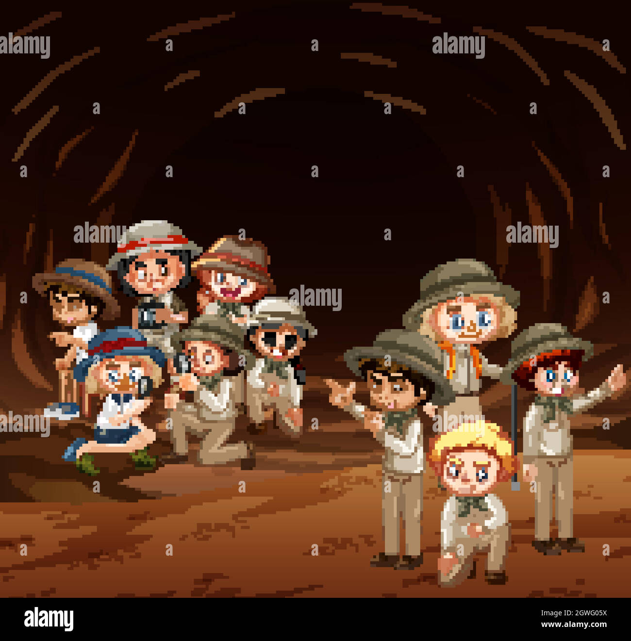 Kids explore cave hi-res stock photography and images - Alamy