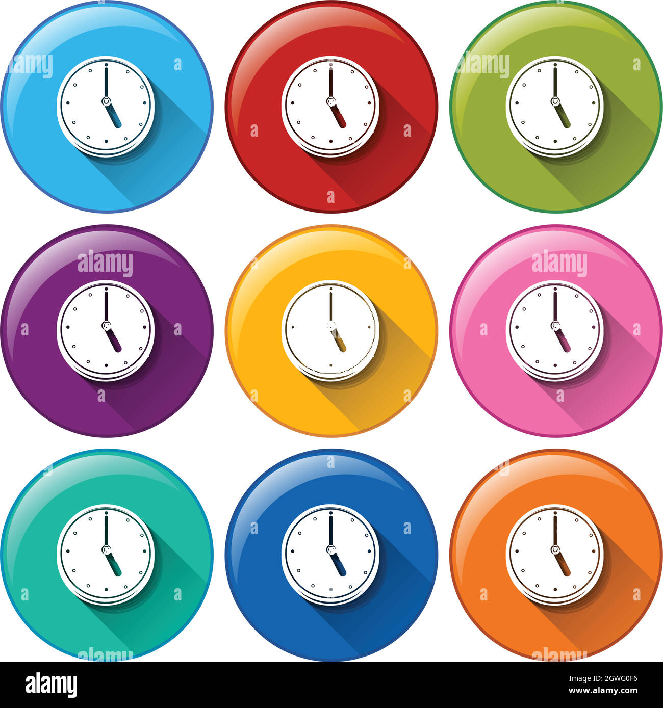 Five clock Stock Vector Images - Alamy