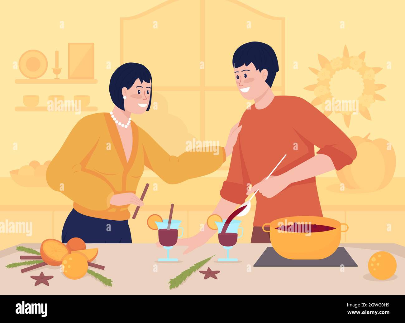 Autumn drinks flat color vector illustration Stock Vector Image & Art ...