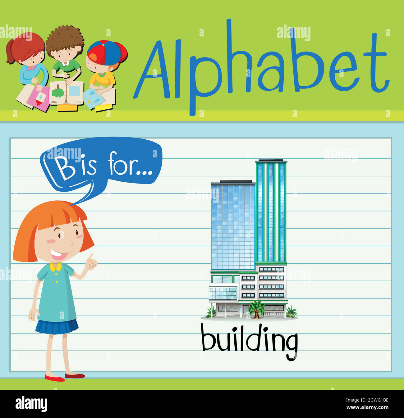 Flashcard letter B is for building Stock Vector Image & Art - Alamy